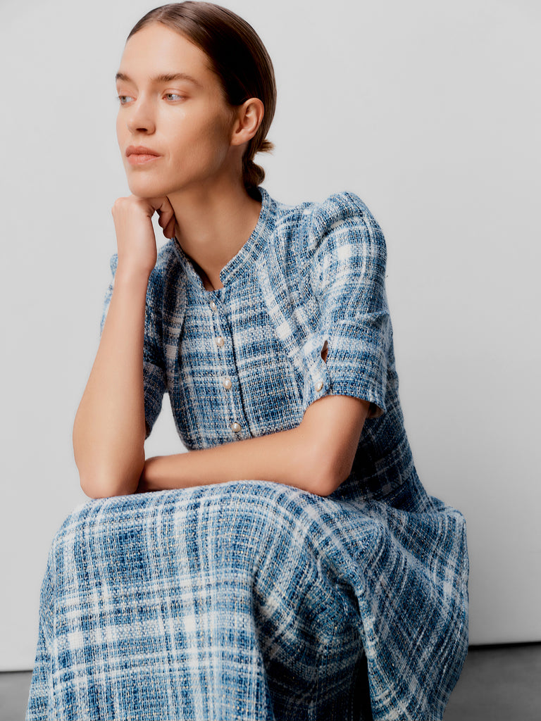 Ahana Boucle Check Dress – Beulah London
