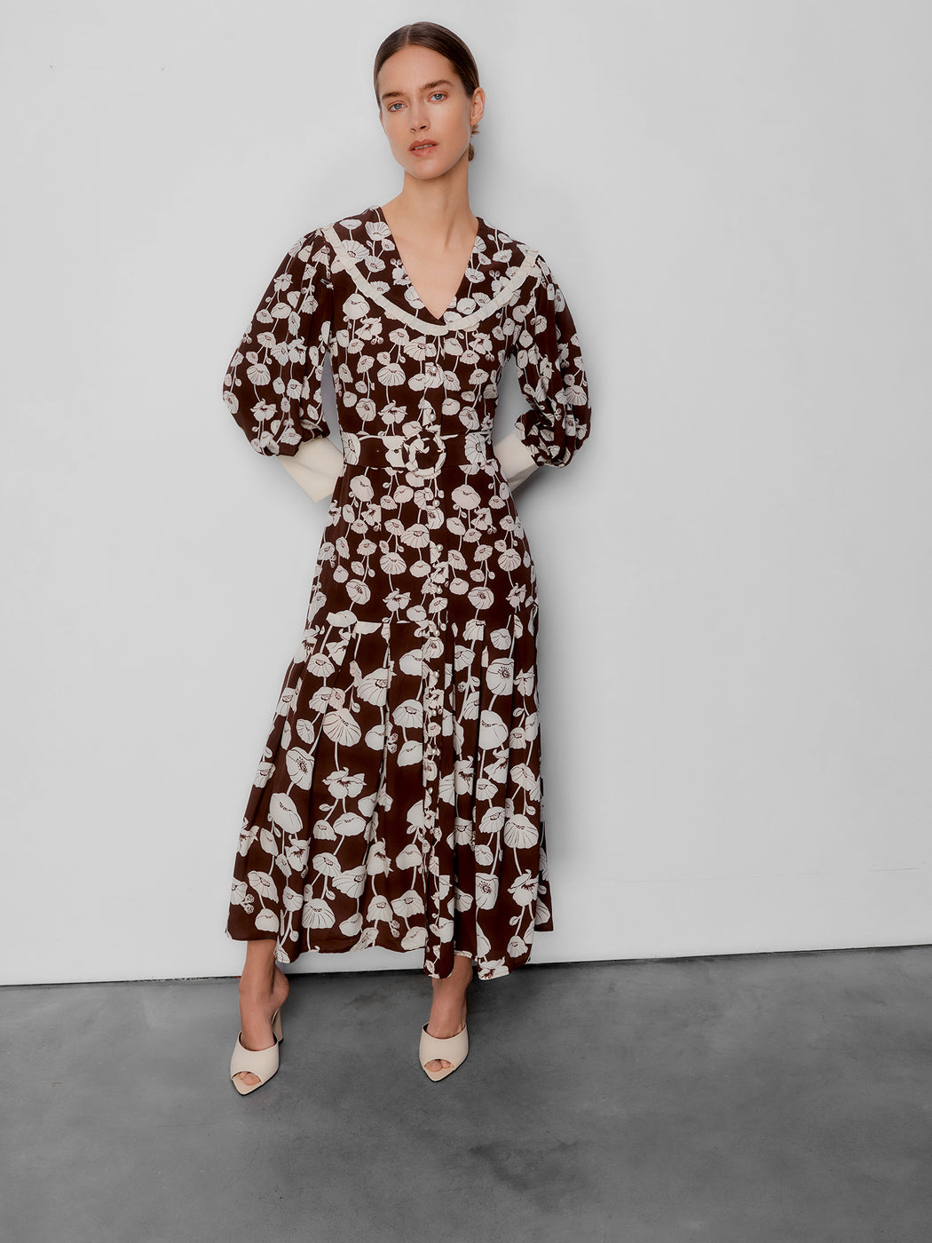 Romily Chocolate Poppy Dress – Beulah London