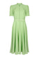 Elegant Apple Green Dress | Ahana Short Sleeve Wool Crepe