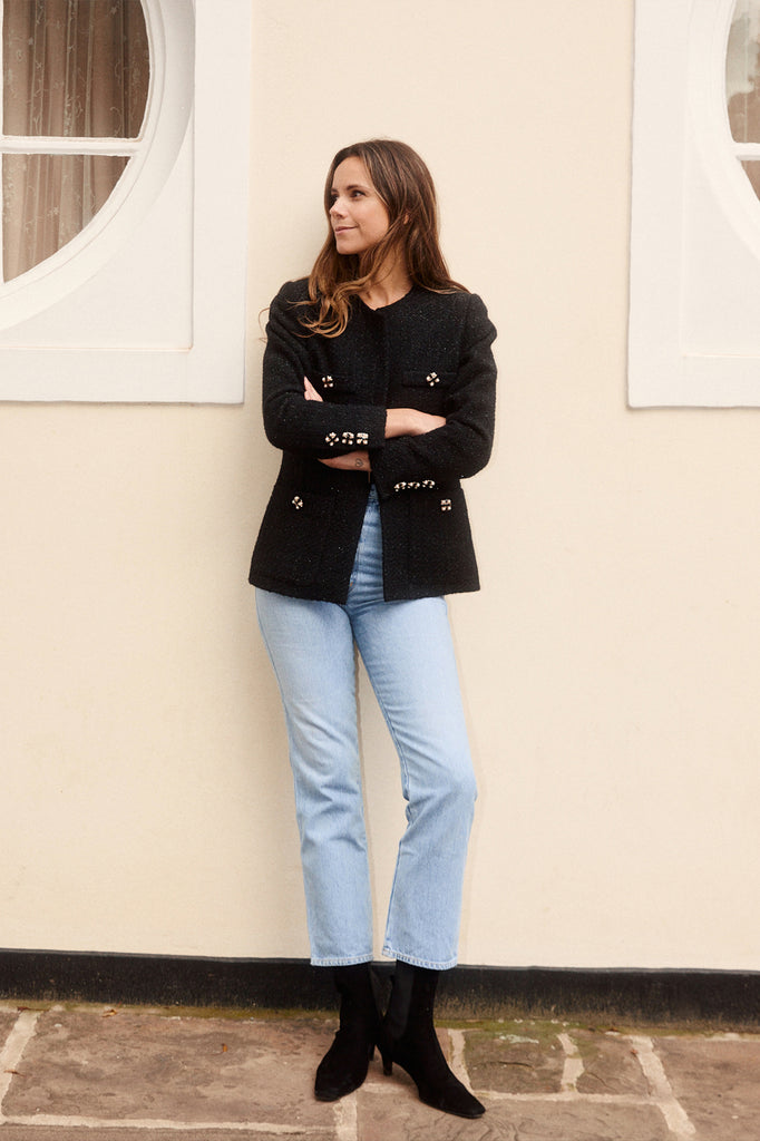 Charlotte Black Sparkle Jacket – Beulah London