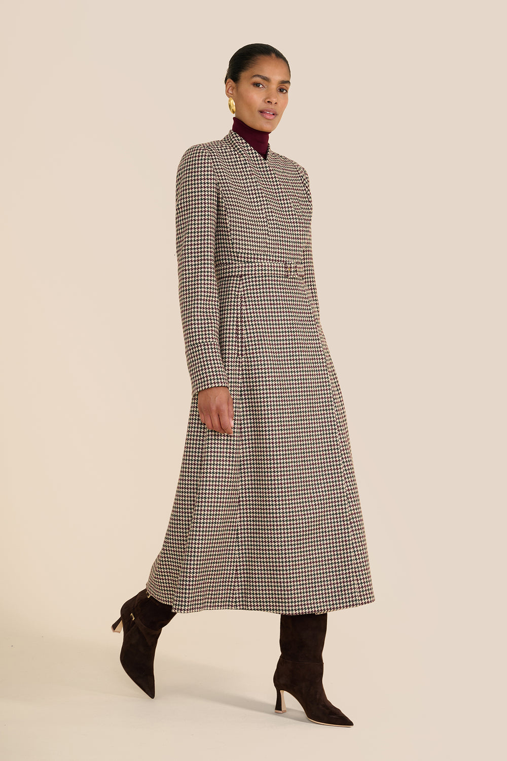 Full Length Check Coat For Women | Stately Outerwear by Beulah