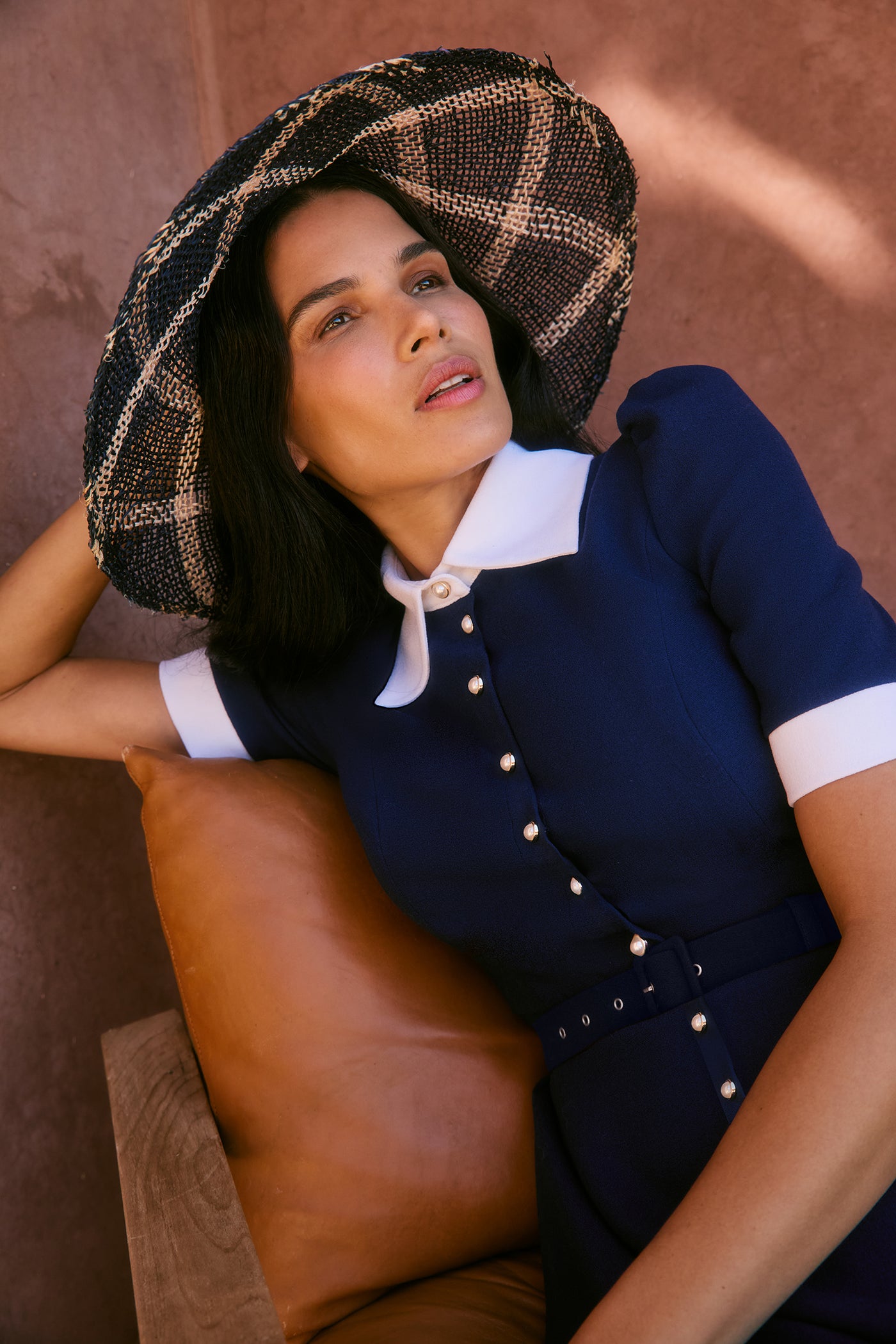 Elegant Violet Navy & Ivory Dress for Any Occasion