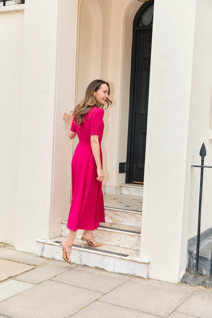 Elegant Fuchsia Dress | RWS Certified Wool | Made in London