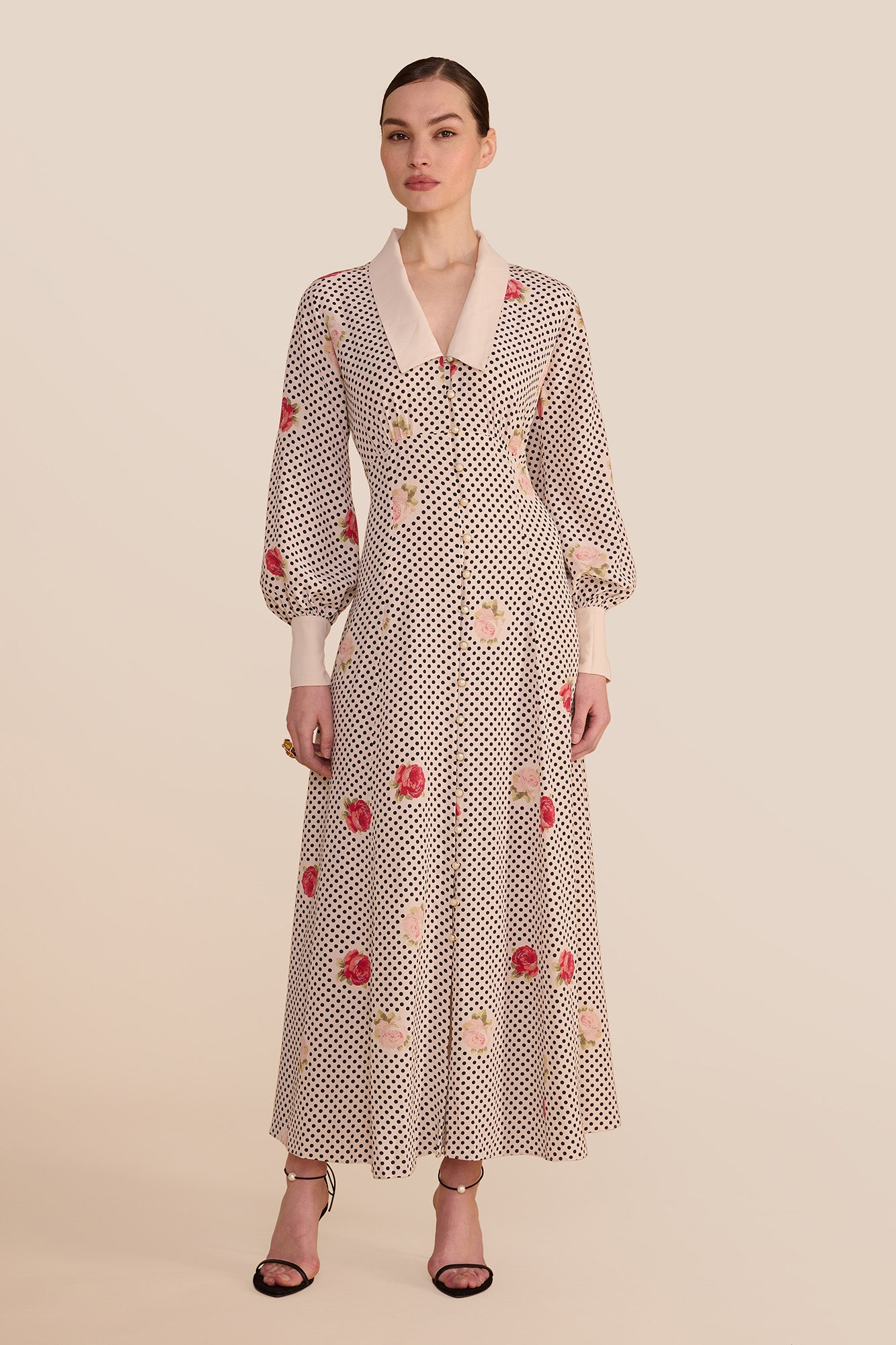 Leonie Polka Floral Dress | SS26 | Beulah London