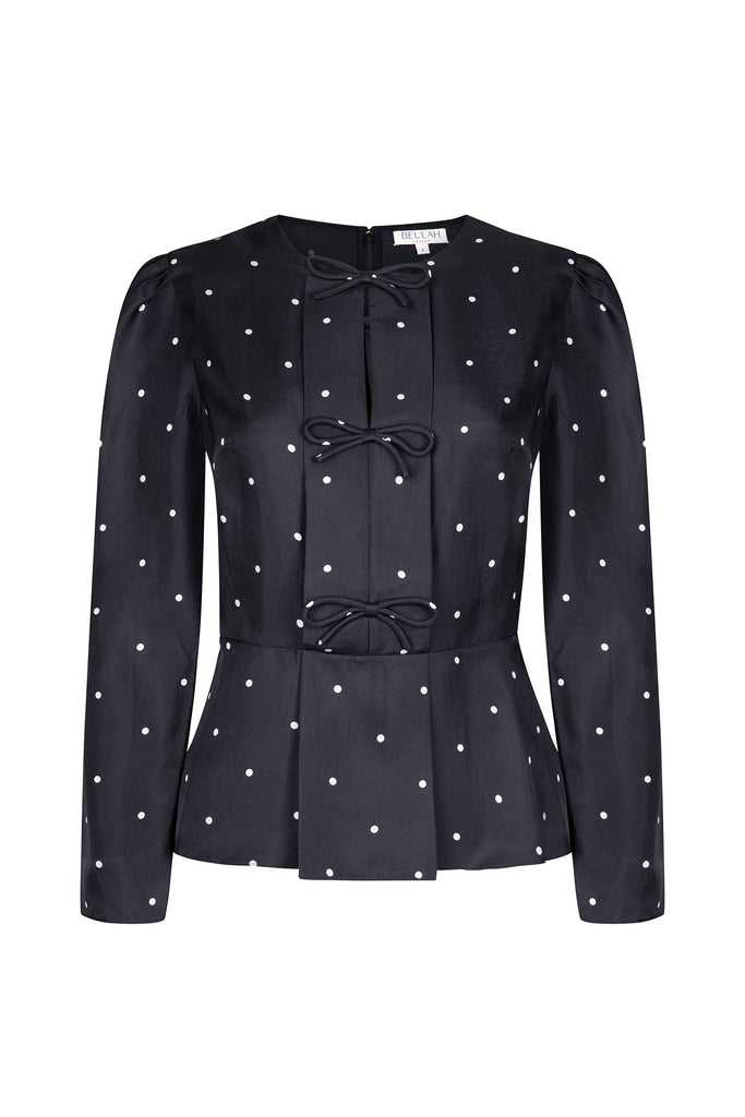 Serena Polka Spot Blouse – Beulah London